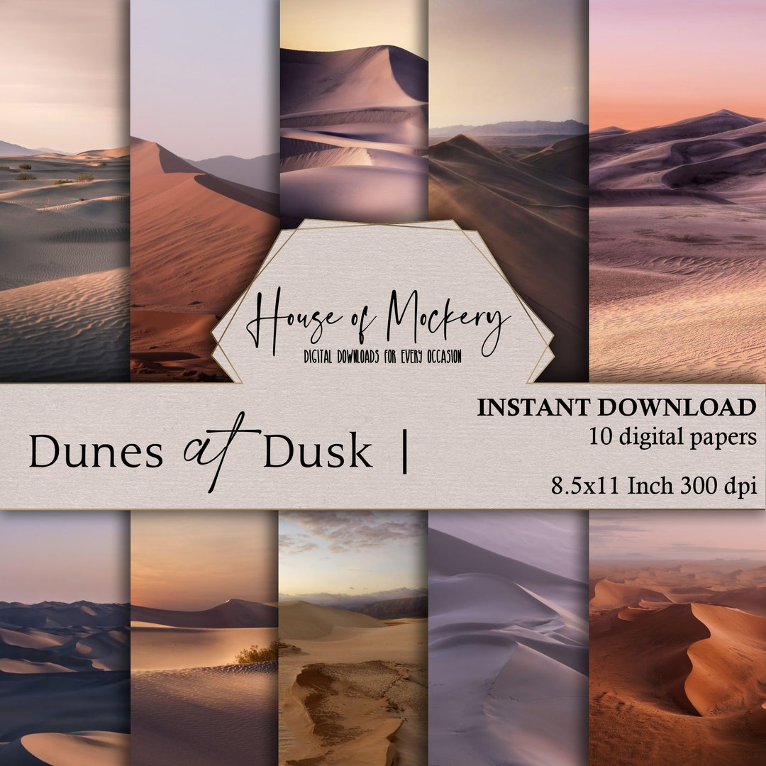 Dunes at Dusk Digital Scrapbook Paper Kit/ 8.5x11 Inch, 10 Digital ...