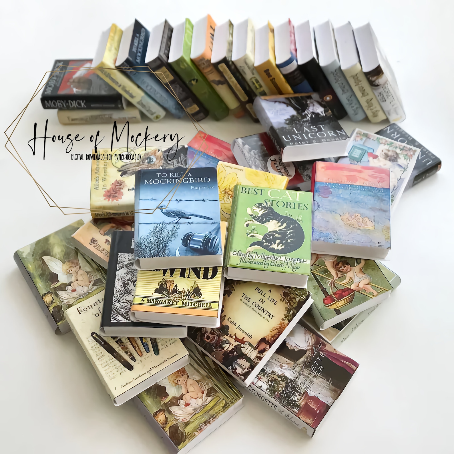 1:12 Scale Miniature Classic Book Covers 50 Digital INSTANT DOWNLOAD ...