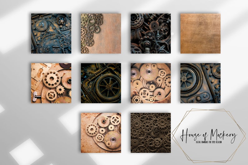 Gearhead Digital Scrapbook Paper Kit 12x12 Inches, 10 Digital INSTANT ...