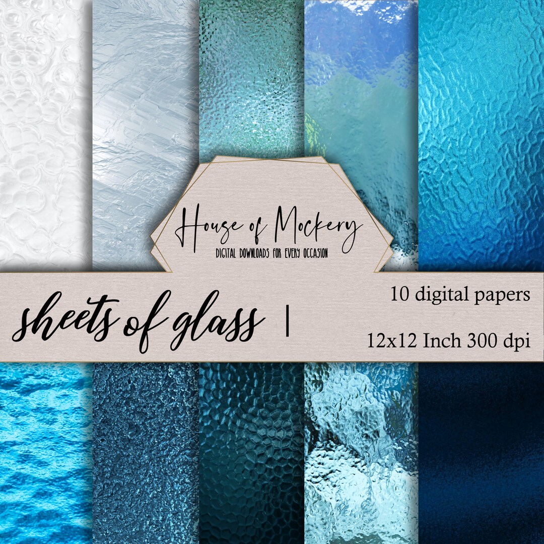 Sheets of Glass Digital Scrapbook Paper Kit 8.5x11 and 12x12, 10 ...