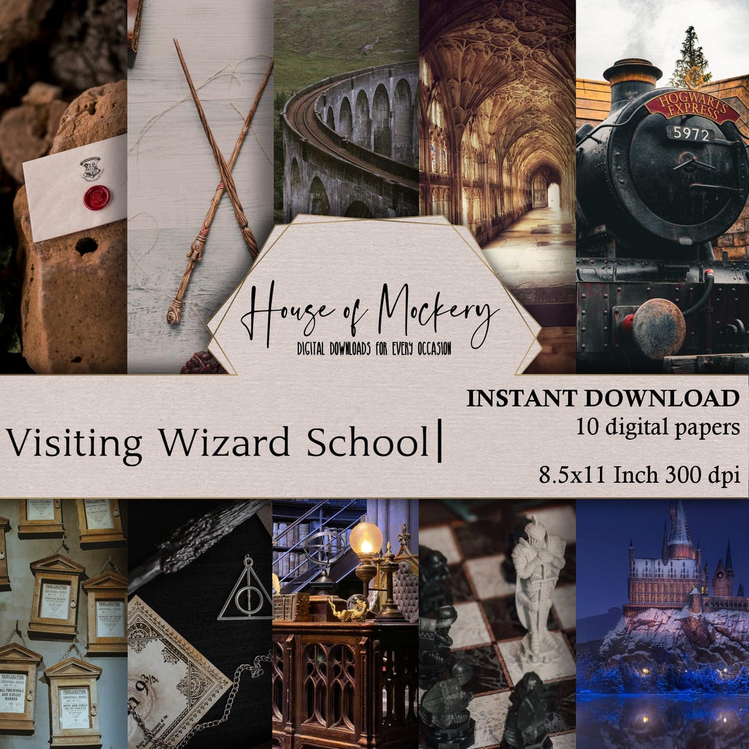 Visiting Wizard School Digital Paper Kit/8.5x11 Inch, 10 Digital ...