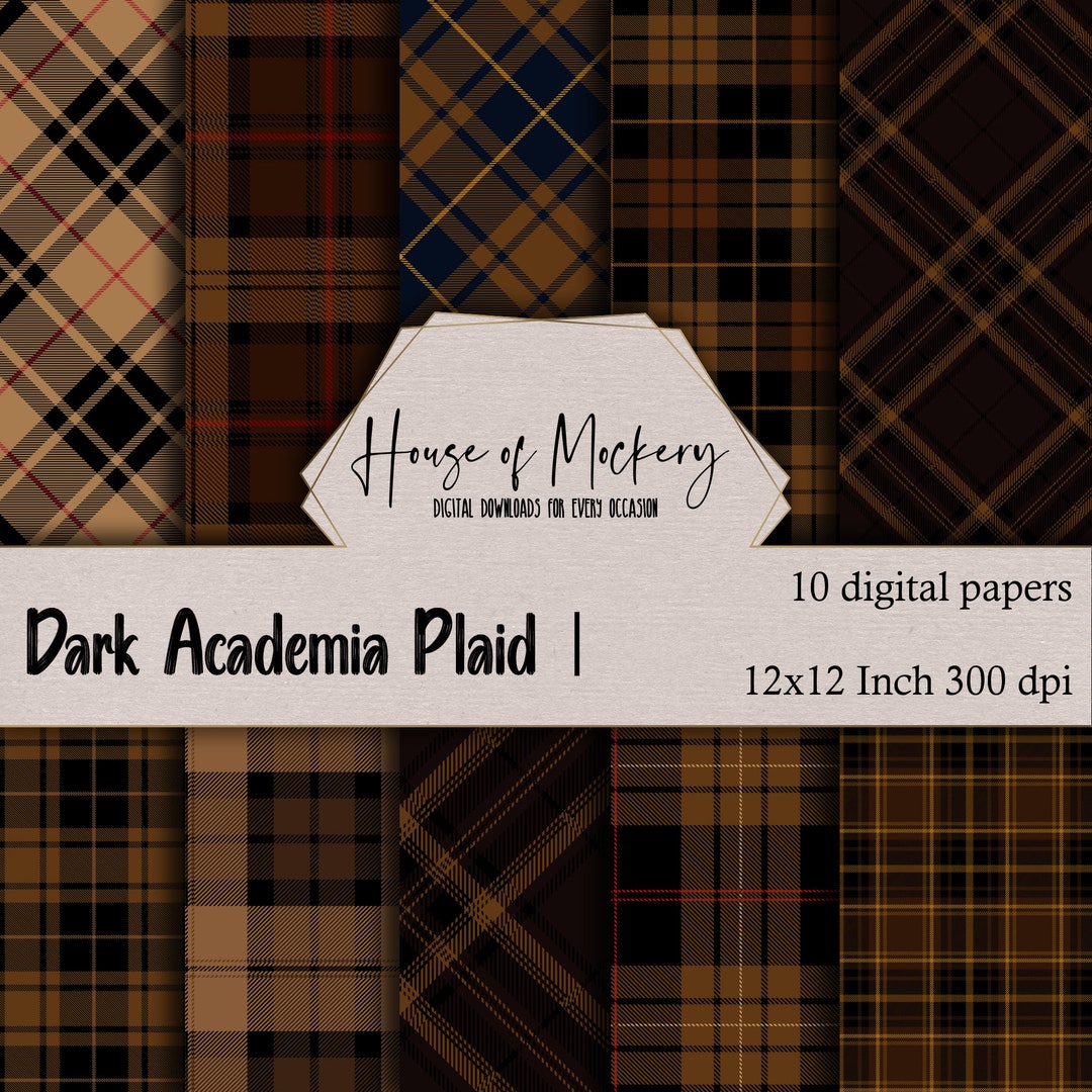 Dark Academia Plaid Digital Paper Kit 12x12 Inch, 10 Digital INSTANT ...