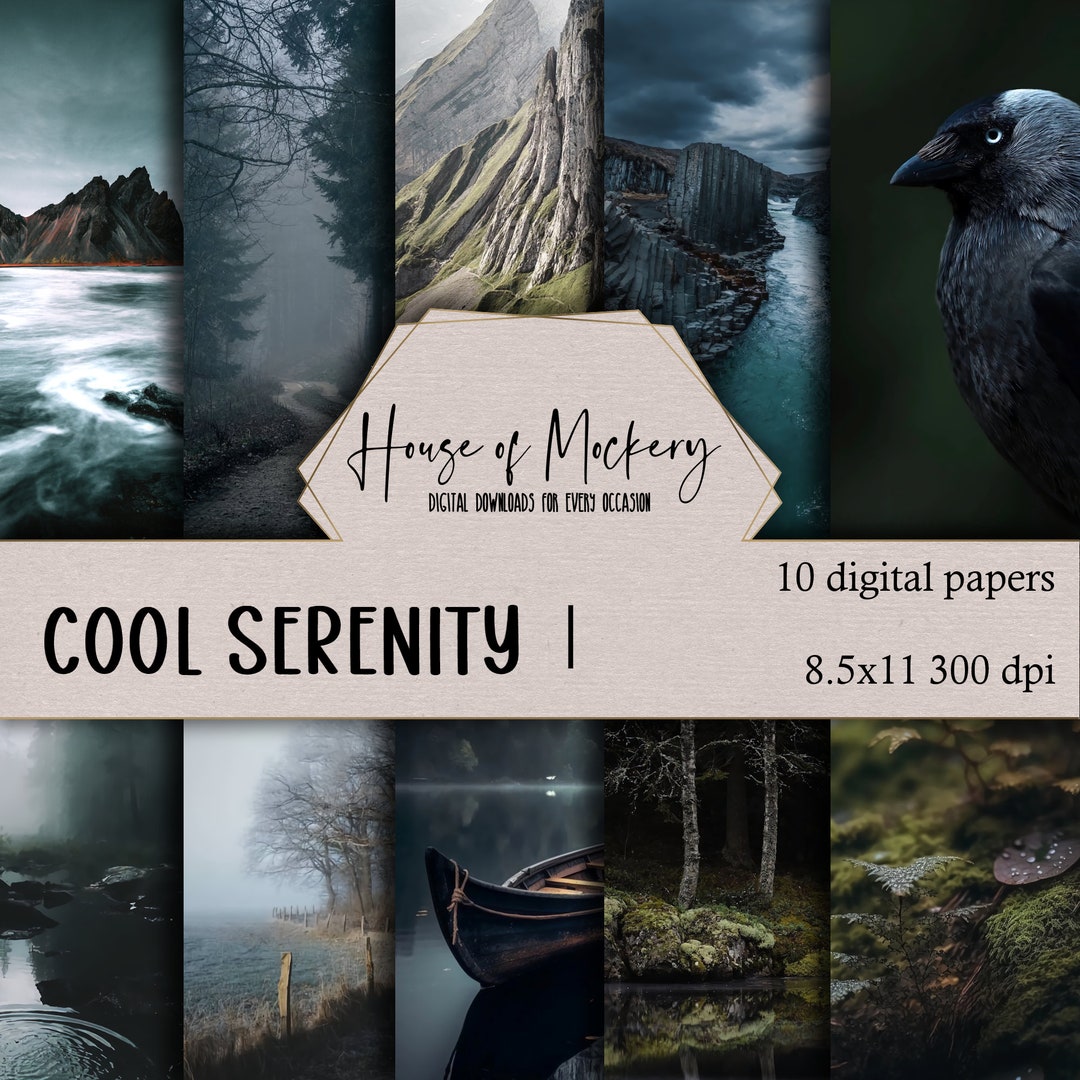 Cool Serenity Digital Paper Kit 8.5x11 Inches, 10 Digital INSTANT ...