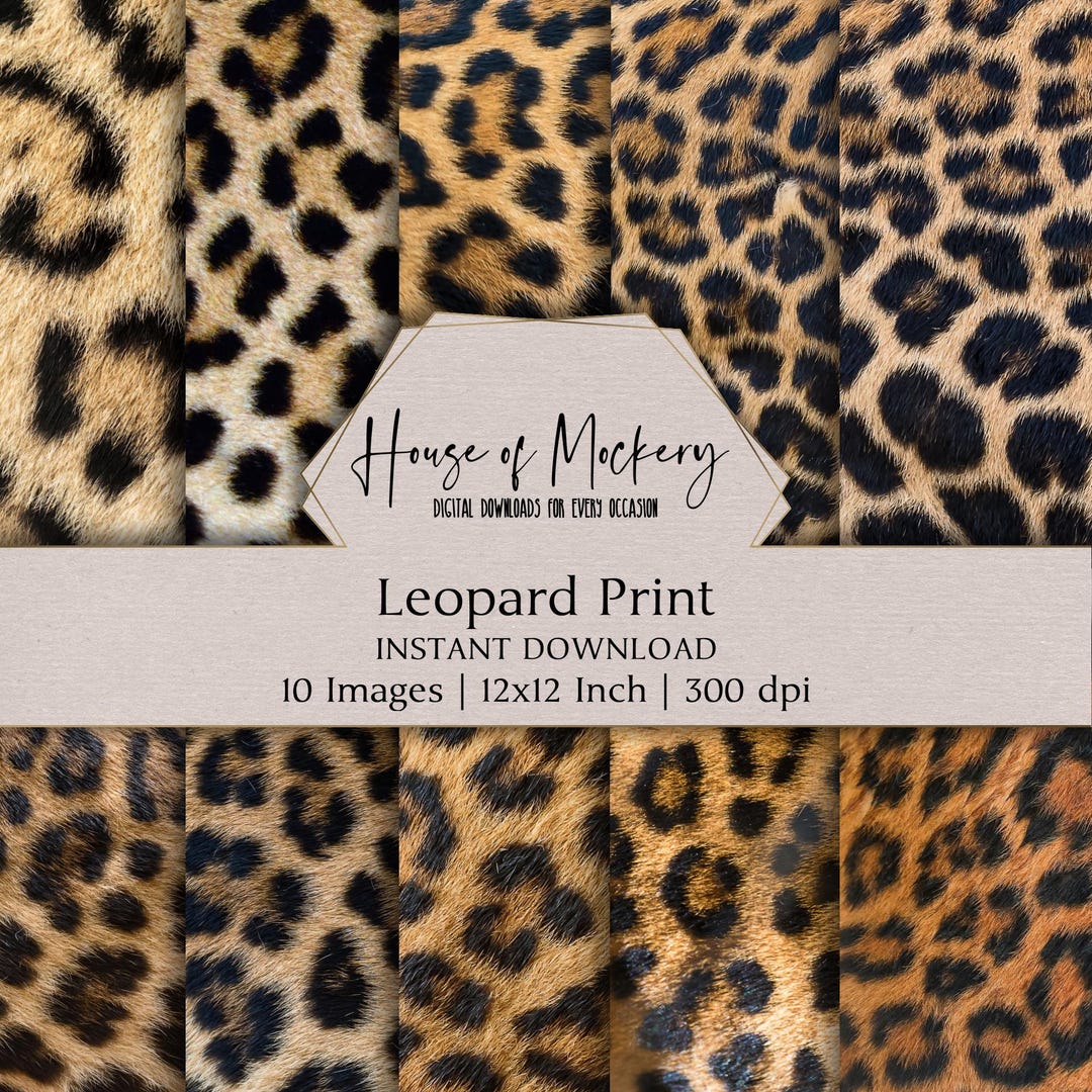 Leopard Print Digital Paper Kit 12x12 Inch, 10 Digital INSTANT DOWNLOAD ...