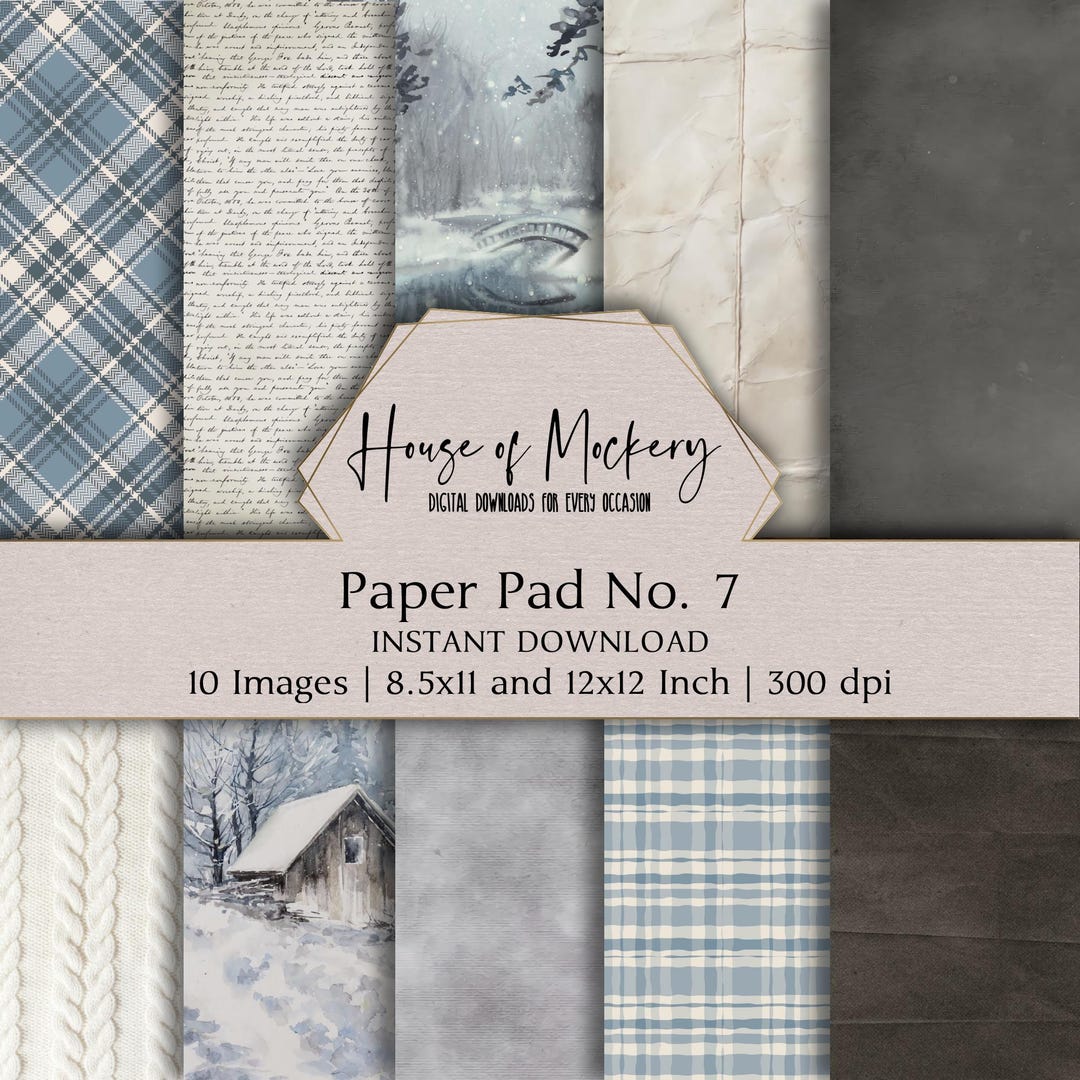 Paper Pad No. 7 Digital Paper Kit 8.5x11 and 12x12 Inch, 10 Digital ...