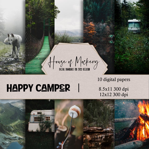 Happy Camper Digital Scrapbook Paper Kit 8.5x11 and 12x12 10 - Etsy