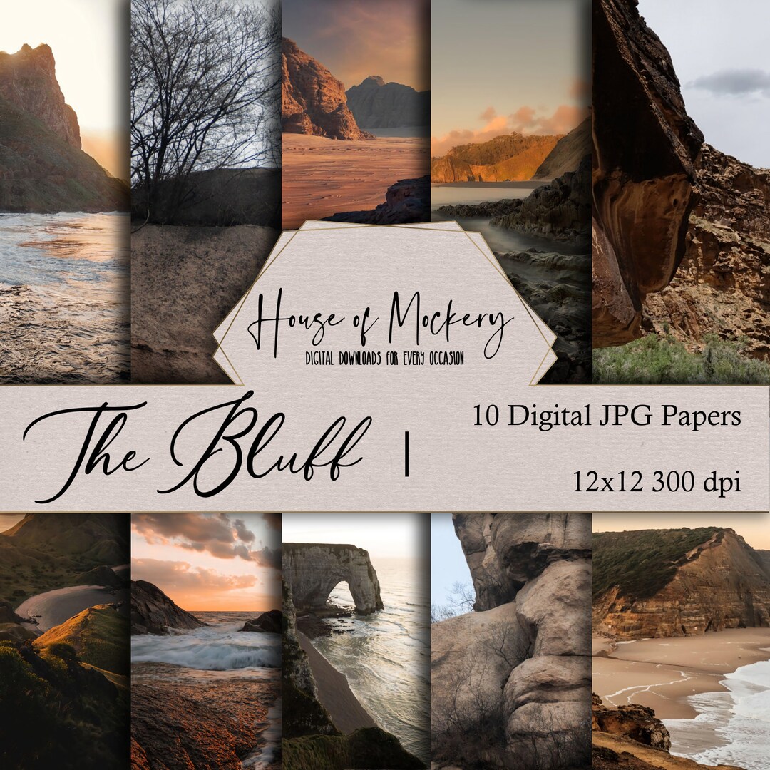The Bluff Digital Scrapbook Paper Kit 12x12 Inch, 10 Digital INSTANT ...