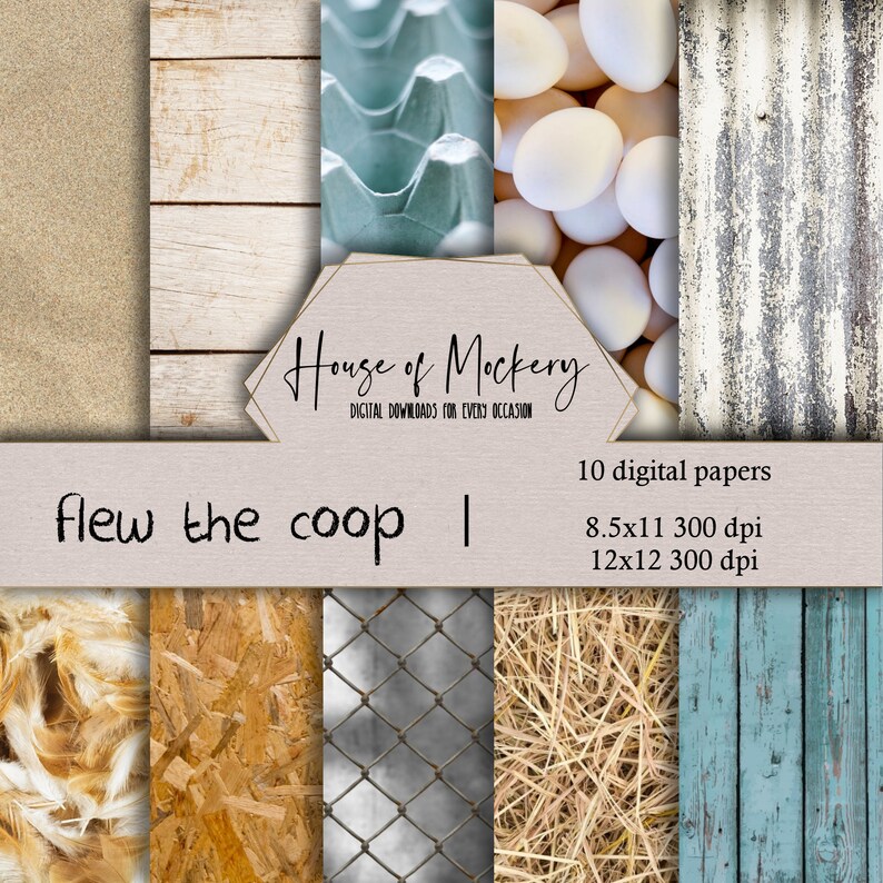 Flew the Coop Digital Scrapbook Paper Kit 8.5x11 and 12x12 10 - Etsy