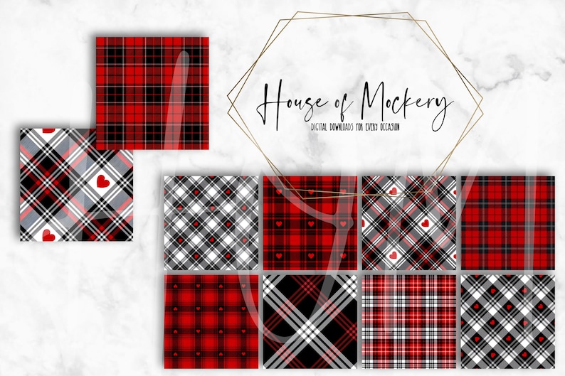 Valentine's Day Digital Paper Kit 12x12 Inch, 10 Digital INSTANT ...