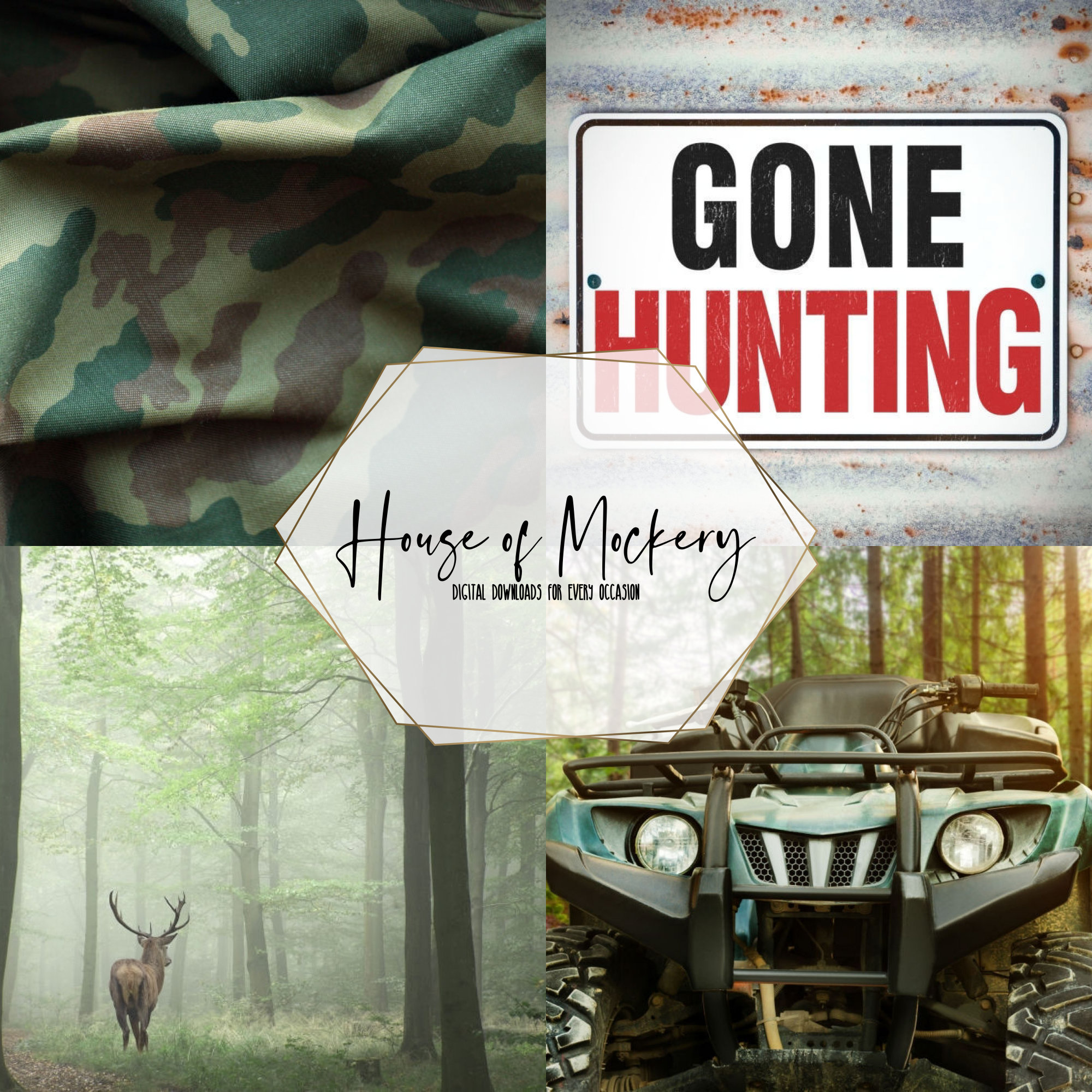 Gone Hunting Cabin Digital Scrapbook Paper Kit 8.5x11 and - Etsy