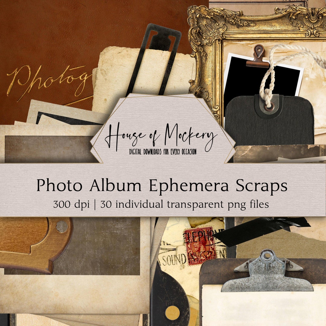 Photo Album Scraps Ephemera Kit /collage SCRAPS Kit , 30 Digital ...