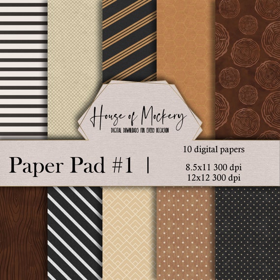 Paper Pad 1 Digital Scrapbook Paper Kit 8.5x11 and 12x12 10 | Etsy