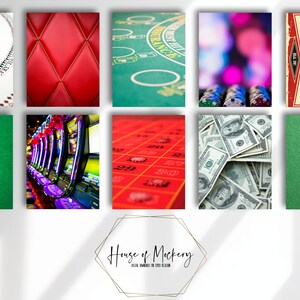 Casino Night Digital Scrapbook Paper Kit 8.5x11 Inch, 10 Digital ...