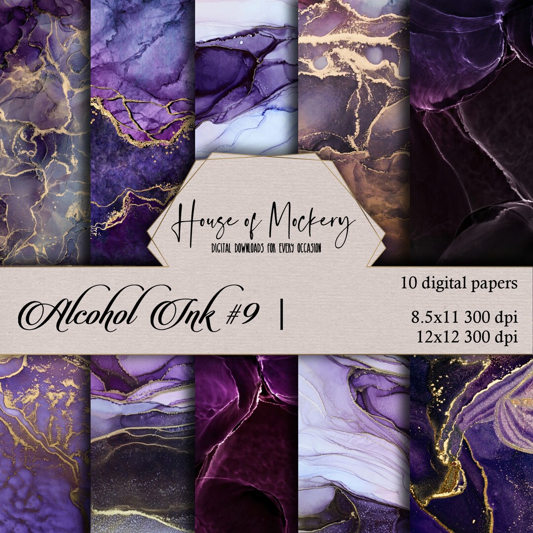 Alcohol Ink Series Digital Scrapbook Paper Kit 8.5x11 and 12x12 ...