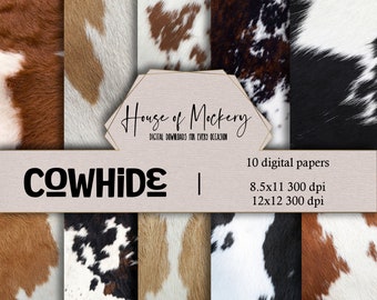 Cowhide Print Paper | Etsy