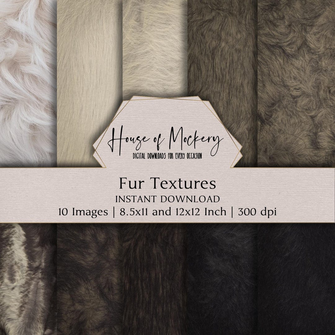 Fur Texture Digital Paper Kit 8.5x11 and 12x12 Inch, 10 Digital INSTANT ...