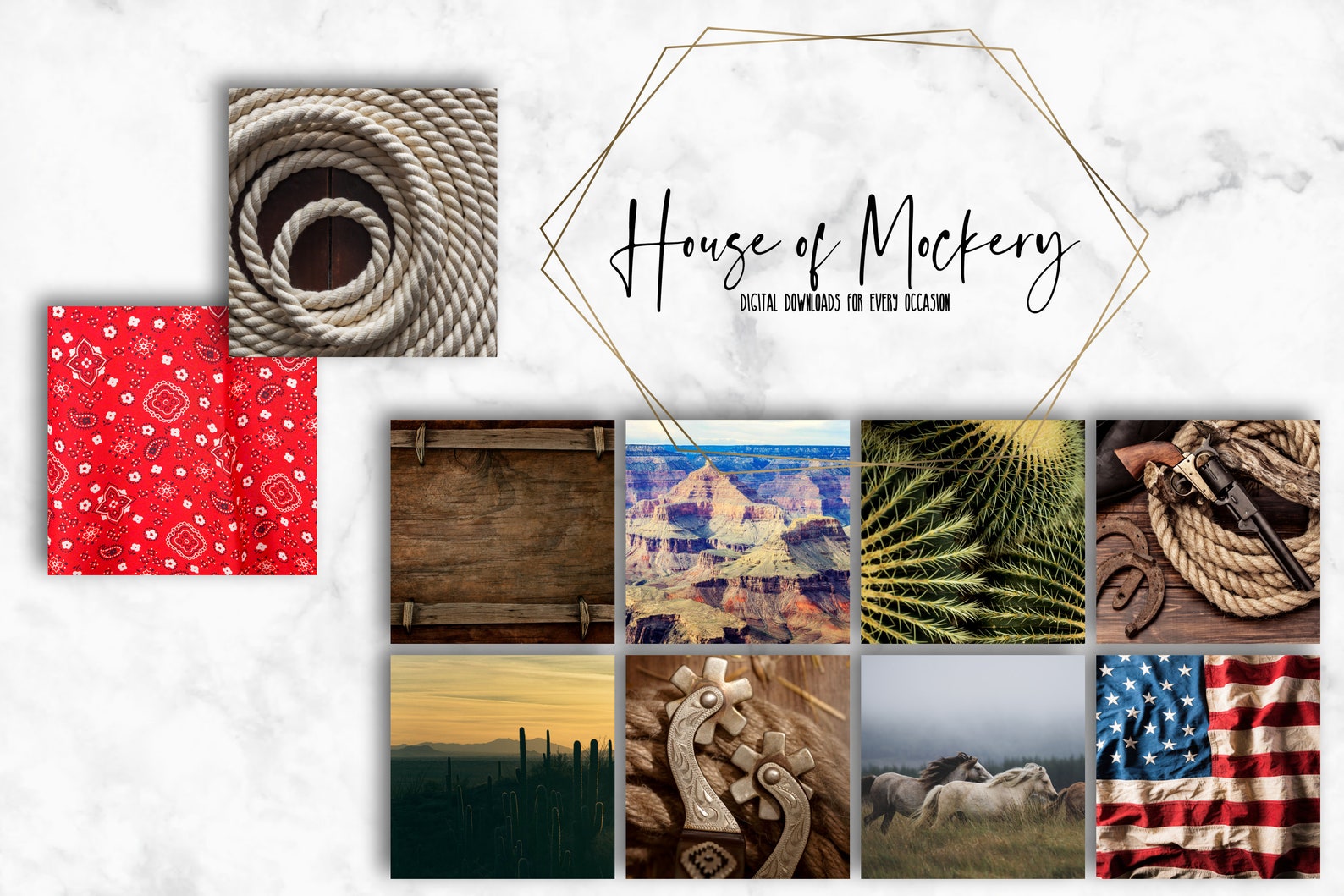 Wild West Digital Scrapbook Paper Kit 8.5x11 and 12x12, 10 Digital ...