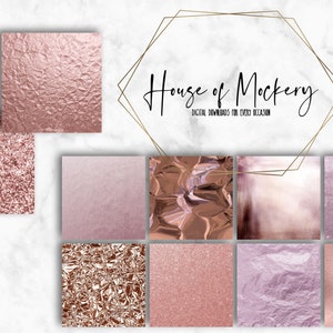 Lilacs & Rose Gold Digital Scrapbook Paper Kit 8.5x11 and 12x12, 10 ...