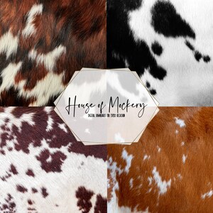 Cowhide 2 Scraps Paper Kit /collage SCRAPS Kit 6x6 Inch, 10 Digital ...
