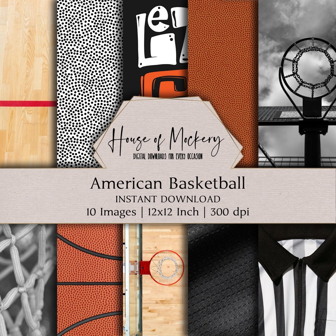 American Basketball Digital Paper Kit 12x12 Inch, 10 Digital INSTANT ...