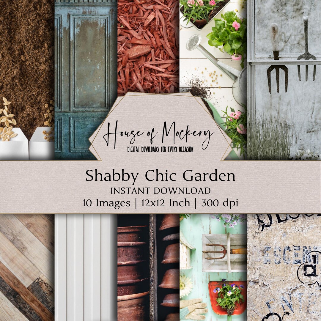 Shabby Chic Garden Digital Paper Kit 12x12 Inch, 10 Digital INSTANT ...