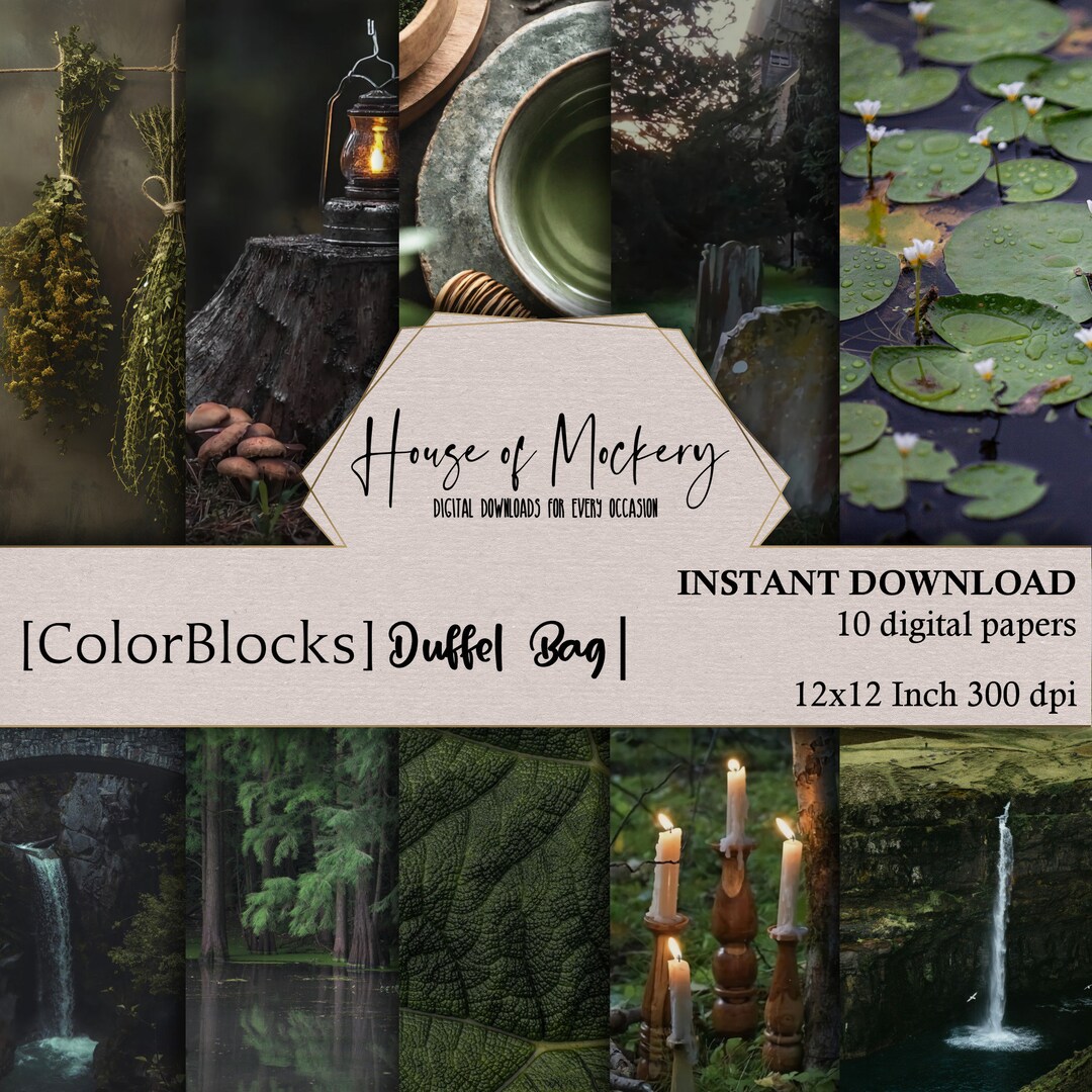 Colorblock-duffel Bag Digital Paper Kit 12x12 Inch, 10 Digital INSTANT ...