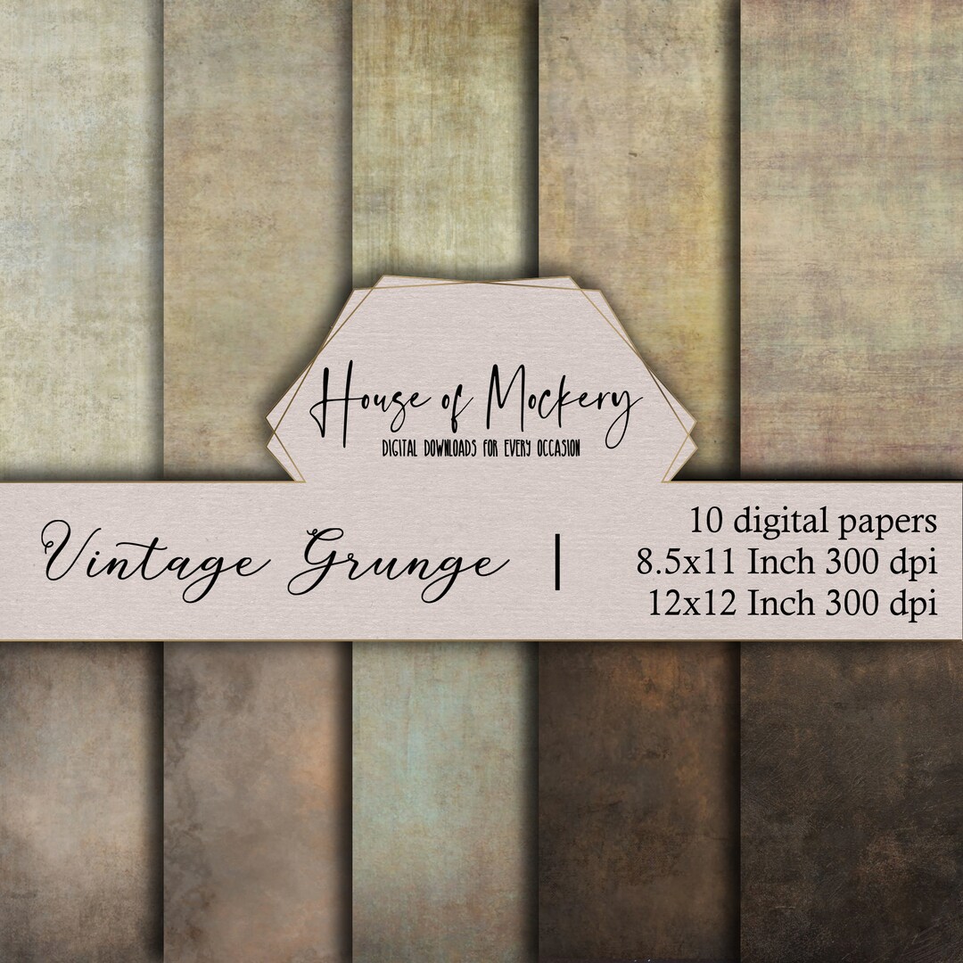 Vintage Grunge Textures Digital Scrapbook Paper Kit 8.5x11 and 12x12 ...