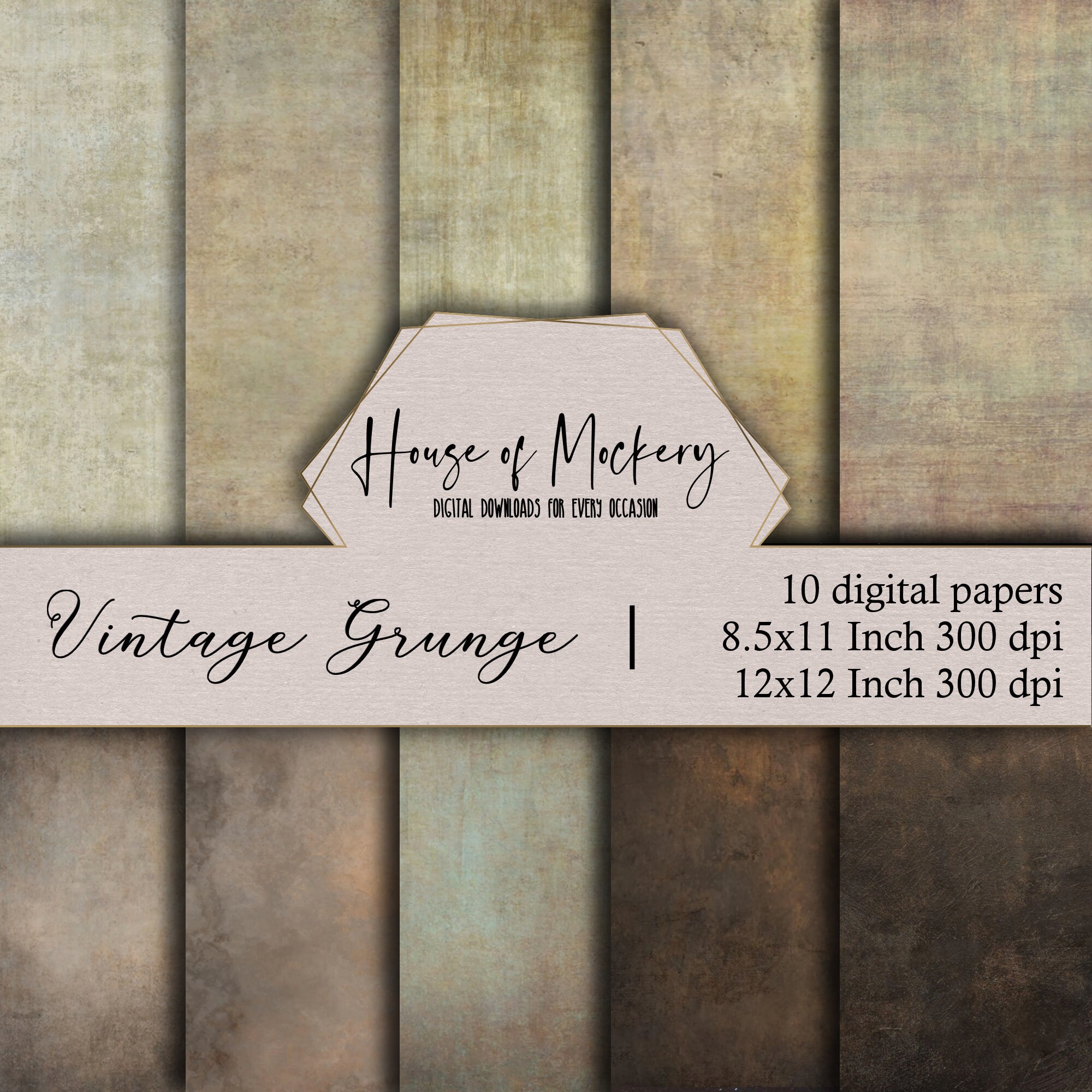 Vintage Grunge Textures Digital Scrapbook Paper Kit 8.5x11 and - Etsy