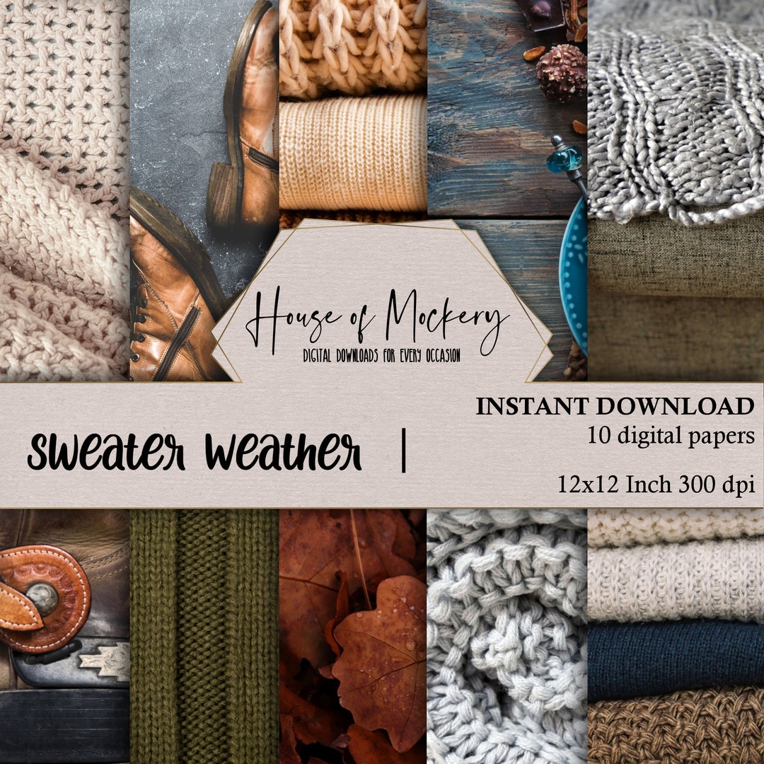 Sweater Weather Digital Paper Kit 12x12 Inch , 10 Digital INSTANT ...