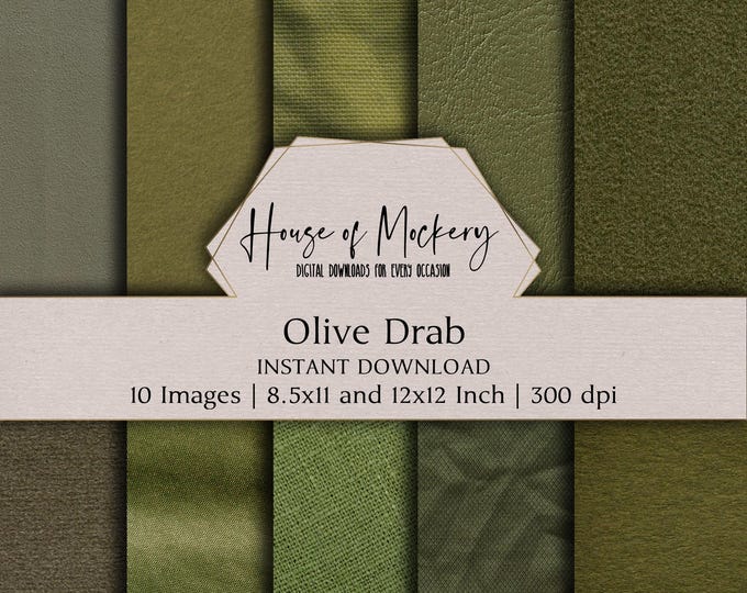Distressed Green and Gold Digital Paper, Damask Textures (digital ...