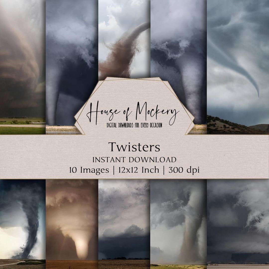 Twisters Digital Paper Kit 12x12 Inch, 10 Digital INSTANT DOWNLOAD Hi ...