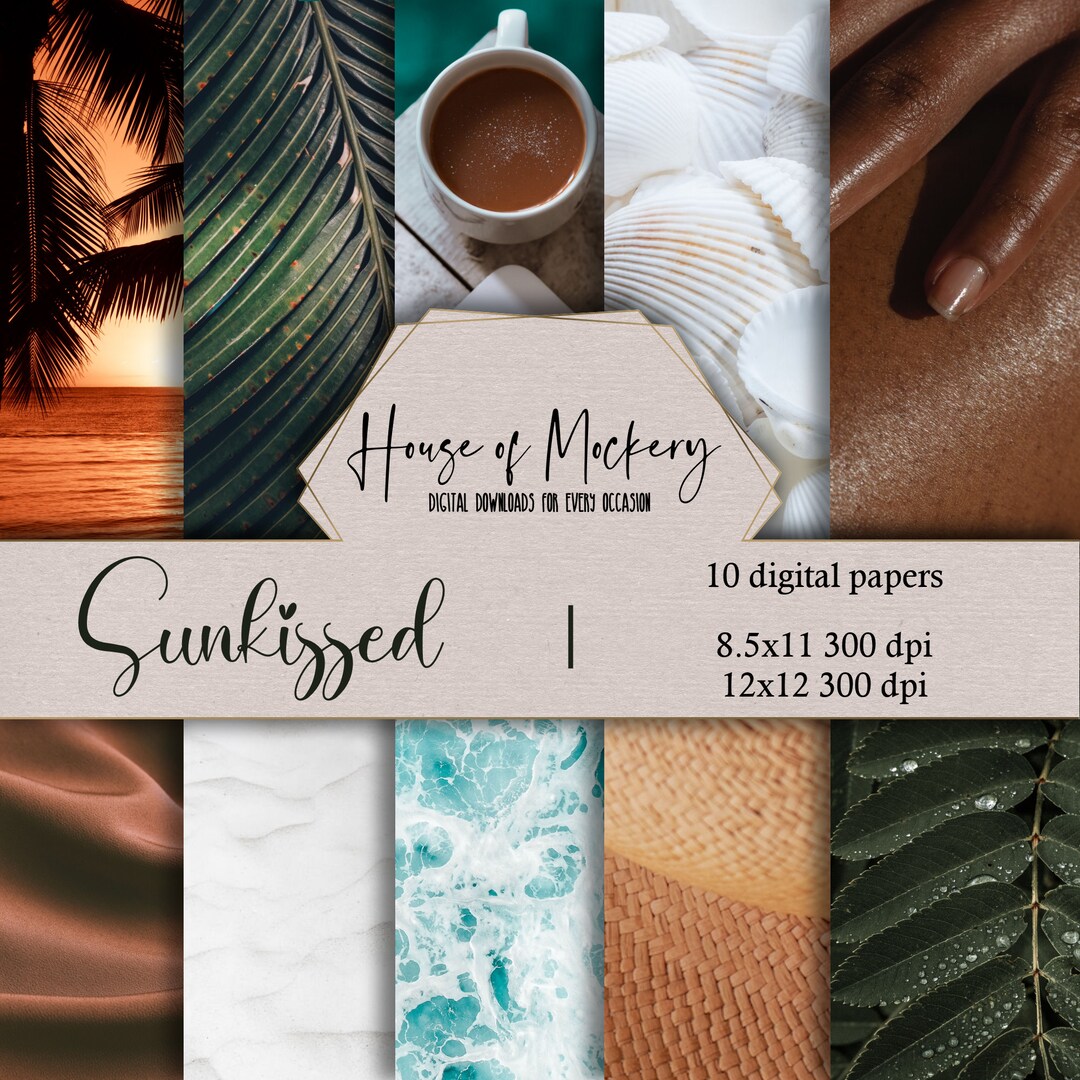 Sunkissed Digital Scrapbook Paper Kit 8.5x11 and 12x12, 10 Digital ...