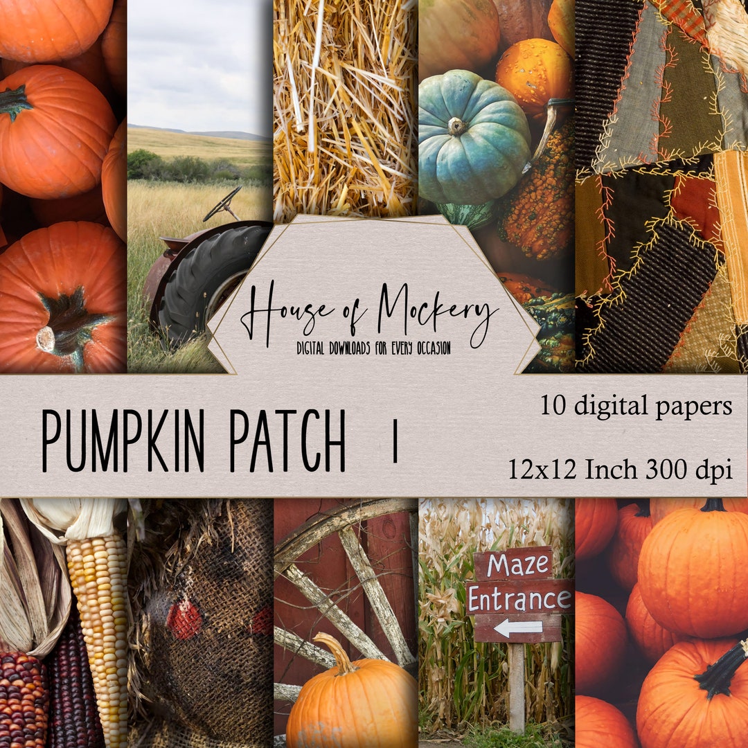 The Pumpkin Patch Digital Paper Kit 12x12 Inch, 10 Digital INSTANT ...