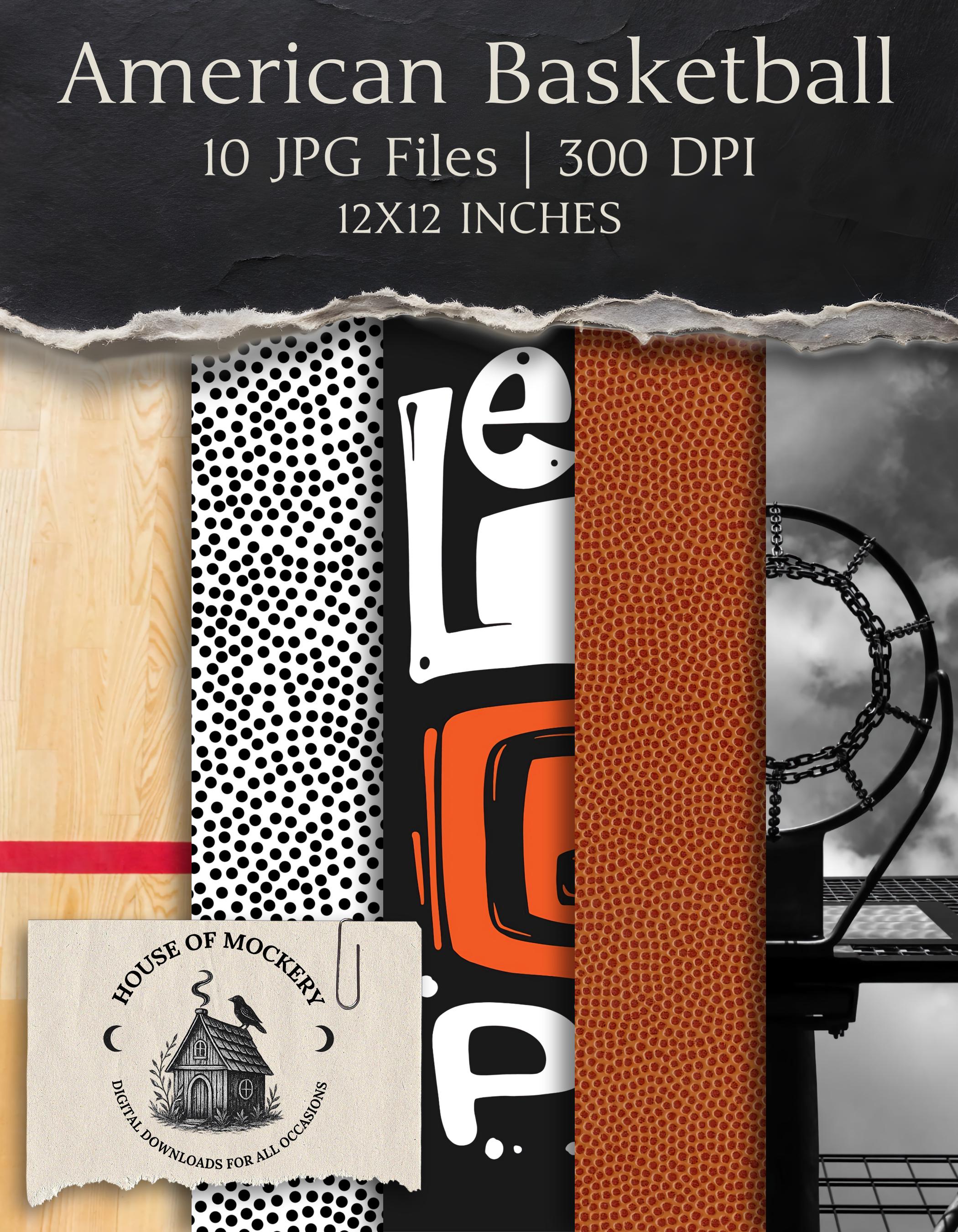 American Basketball Digital Paper Kit 12x12 Inch, 10 Digital INSTANT ...