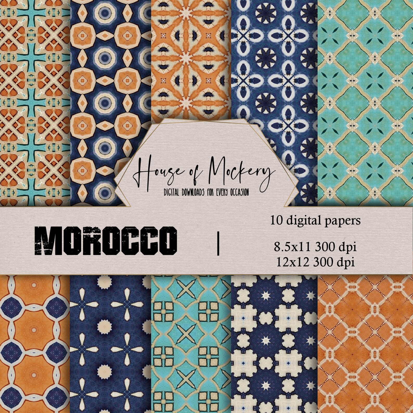 Morocco Digital Scrapbook Paper Kit 8.5x11 and 12x12 10 | Etsy