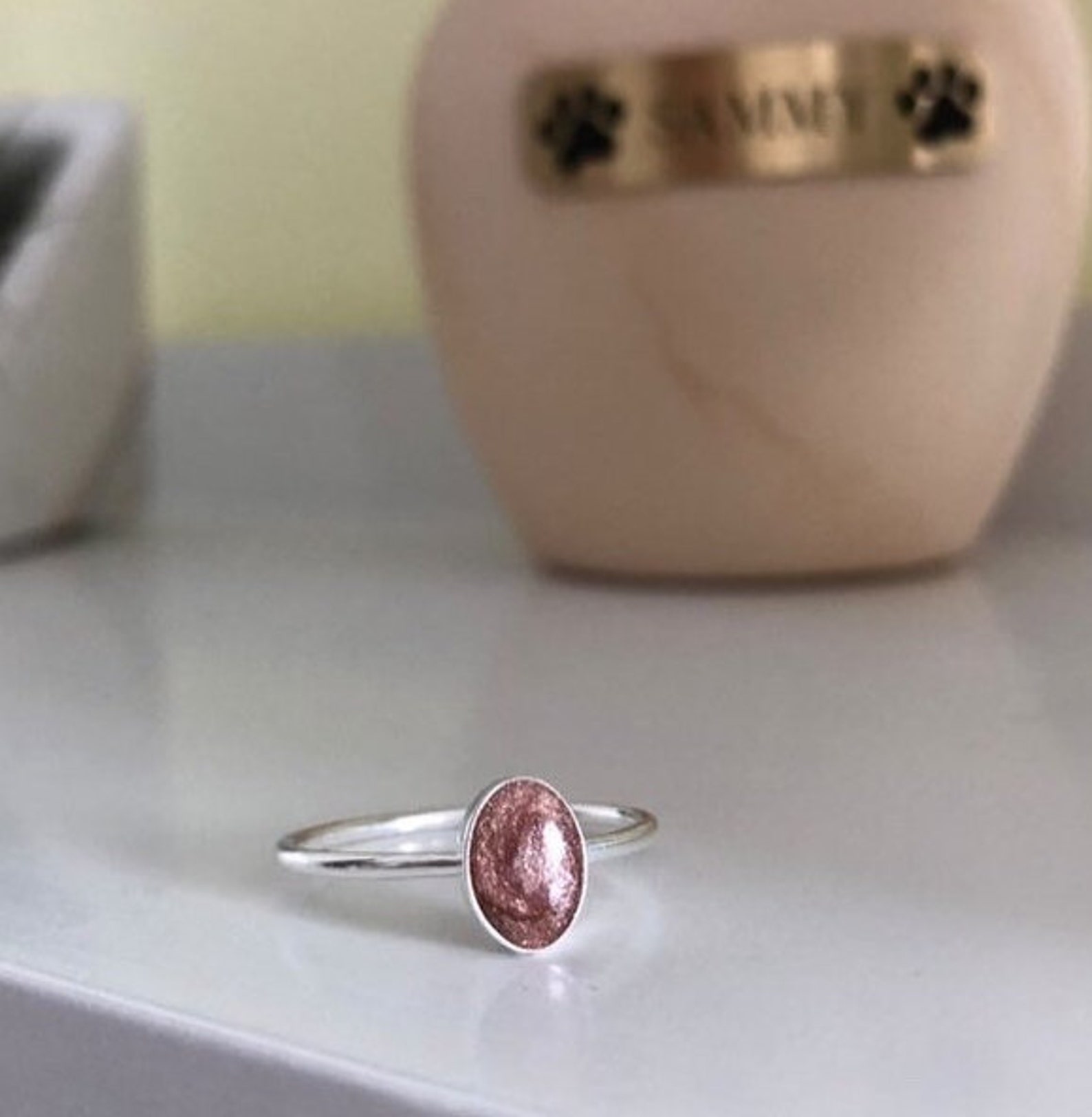 Sterling Silver Memorial Cremation Ring stacking Ring / | Etsy