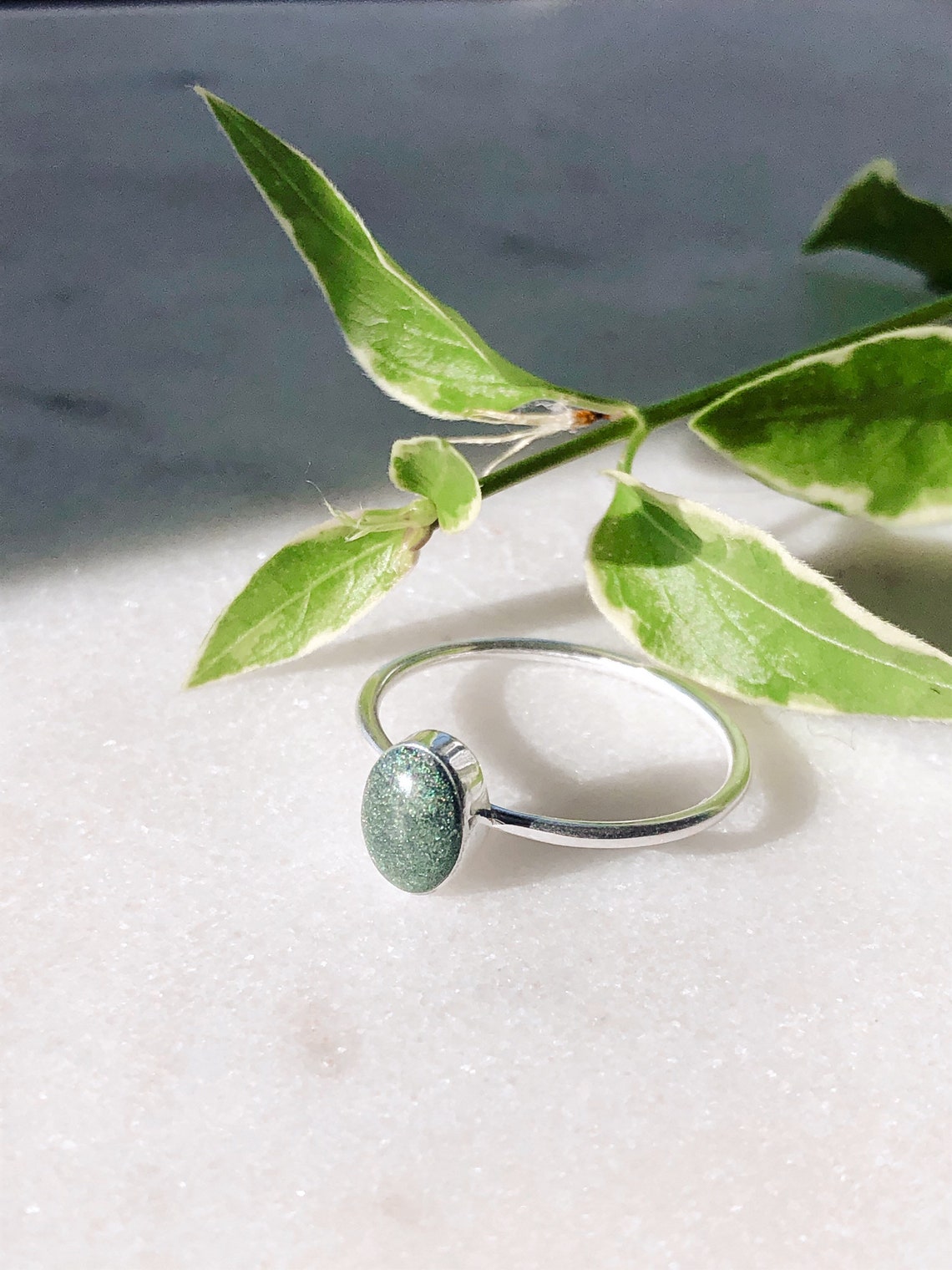 Sterling Silver Memorial Cremation Ring stacking Ring / | Etsy