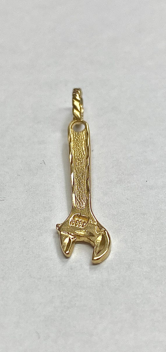 Vintage 14k Wrench Tool Charm, Solid Gold Tool Charm,… - Gem