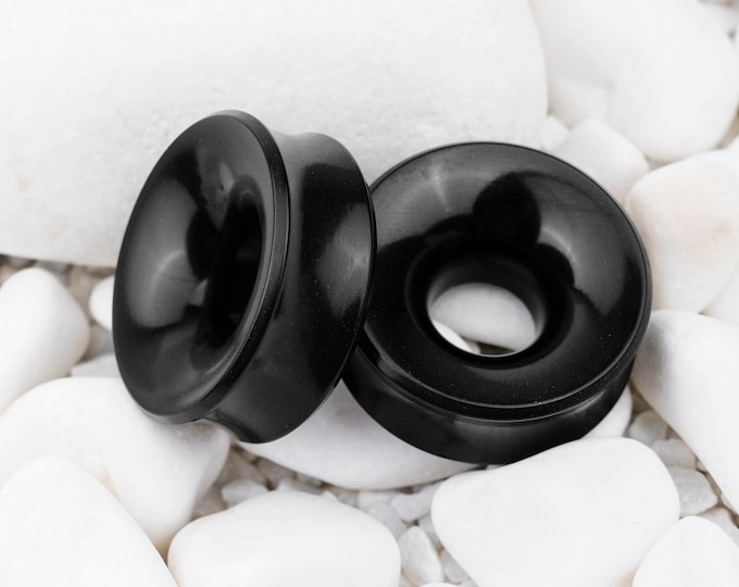 Rounded Black Ear Tunnels, Black Tunnel Plugs, Tunnel Gauges, Ear ...