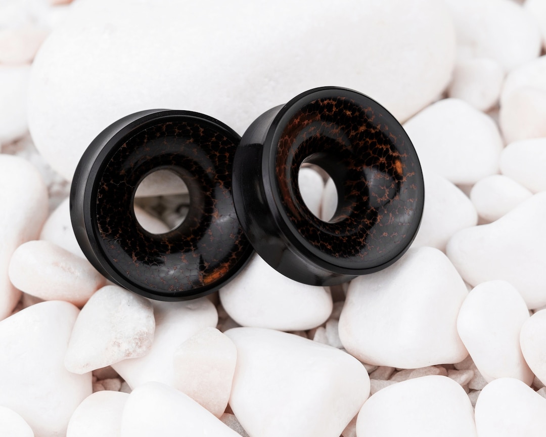 Black Ear Tunnels, Black Plug, Plug With Wood Inlaid,tunnels 12mm 14mm ...