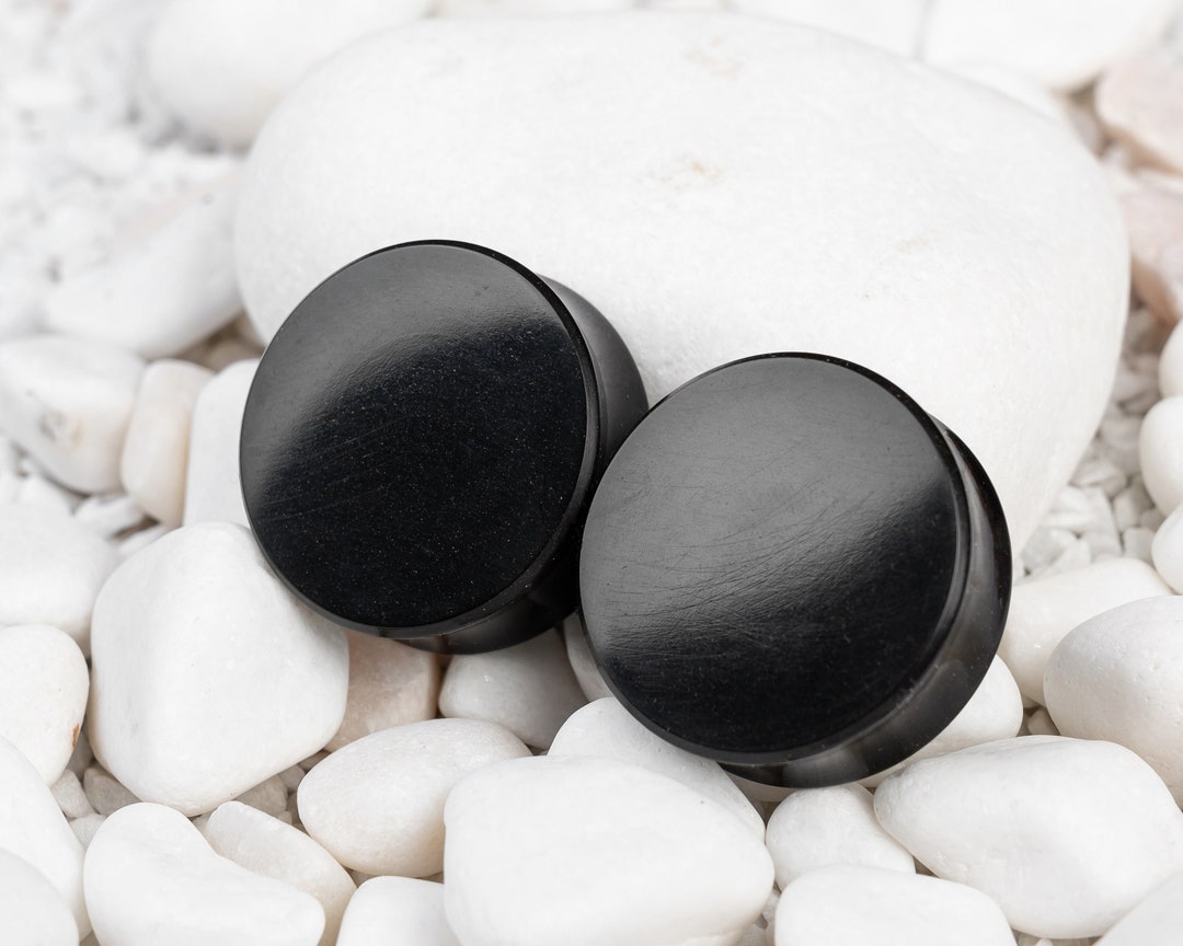 Black Ear Plugs, Ebonite Plugs, Ear Gauges 6mm 8mm 10mm 11mm 12mm 14mm ...