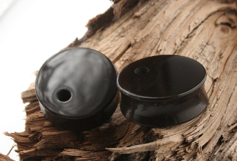 Black Ear Plugs with Holes Black Ear Plugs Black Plug Gauges | Etsy