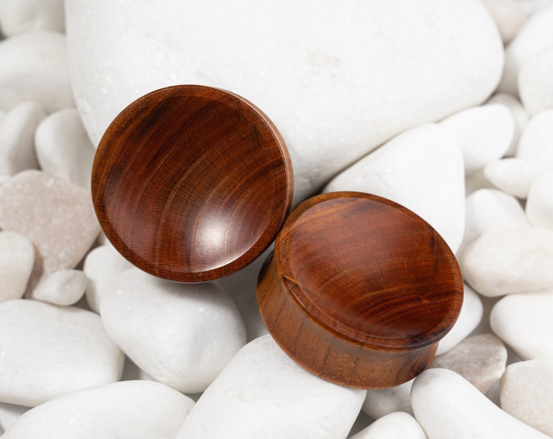 Concave Wood Plugs, Apricot Ear Gauges, Wooden Plugs, 50mm 48mm 46mm ...