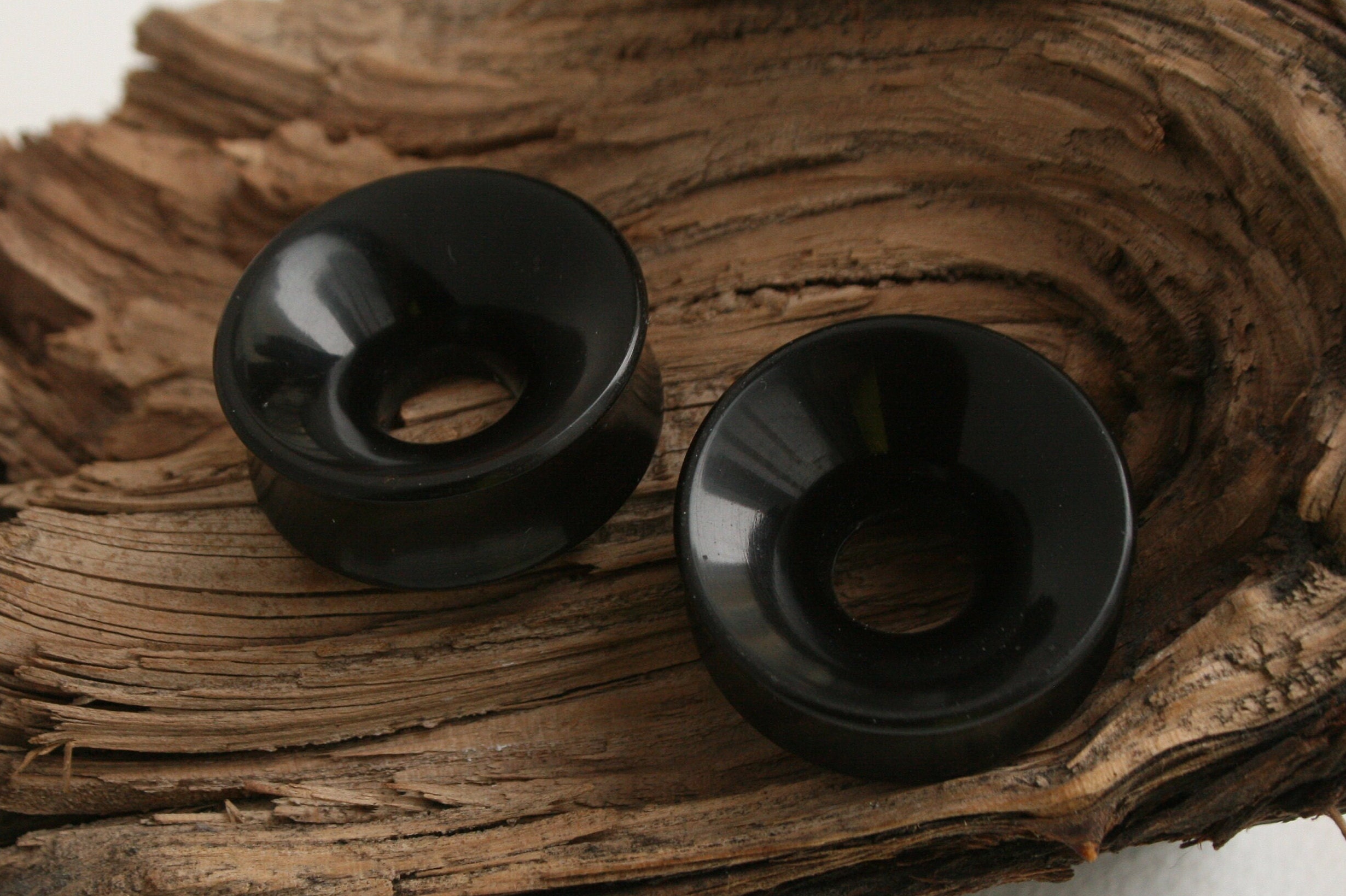 Rounded Black Ear Tunnels Black Tunnel Plugs Tunnel Gauges - Etsy