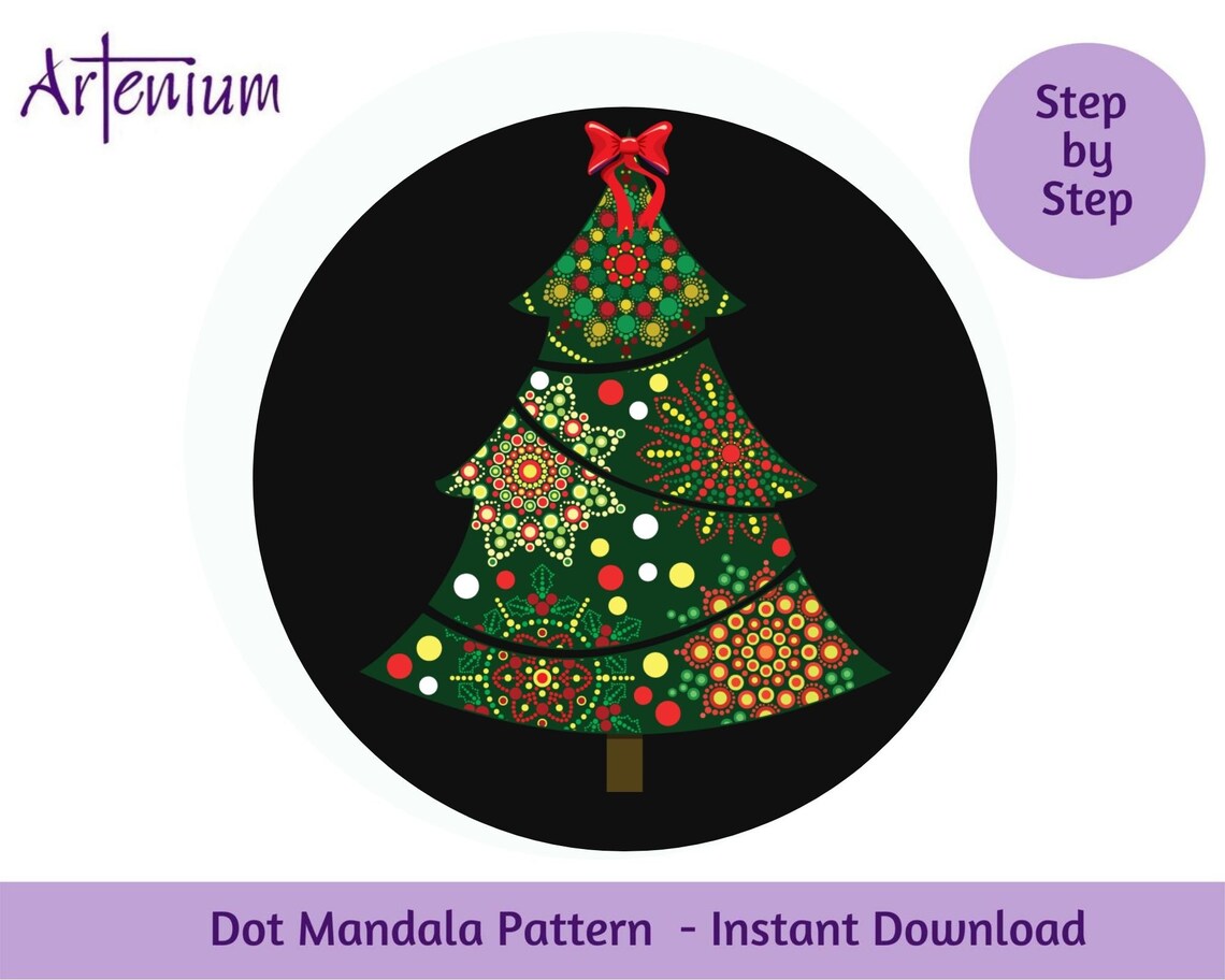 DOT MANDALA PATTERN 71 Christmas Tree Dot Art Guide - Etsy