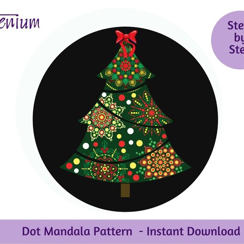 DOT MANDALA PATTERN 71 Christmas Tree Dot Art Guide - Etsy