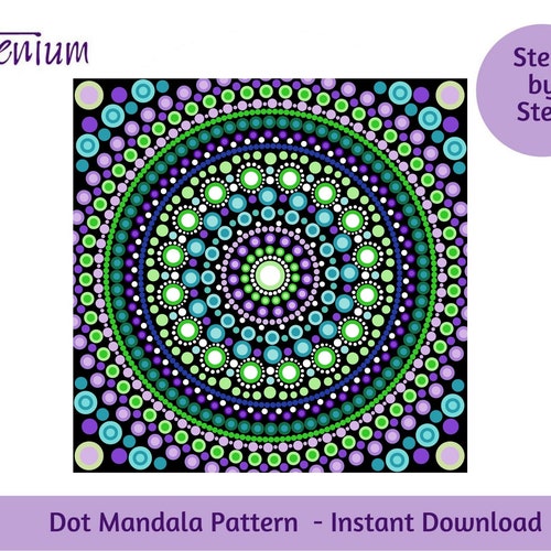 DOT MANDALA PATTERN 32 Digital Pattern Dot Art Guide - Etsy