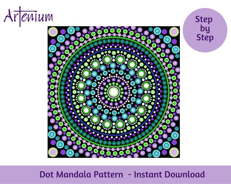 DOT MANDALA PATTERN 13 Digital Pattern Dot Art Guide Mandala Template ...