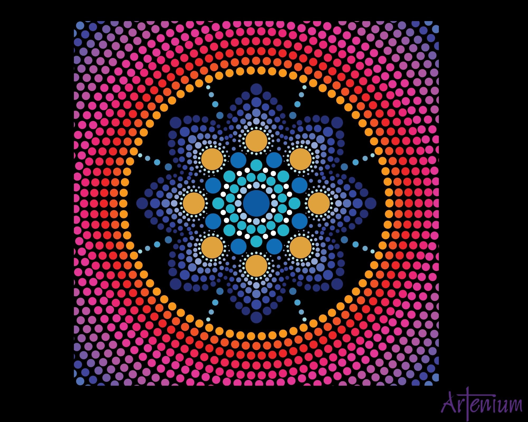 DOT MANDALA PATTERN 41 Digital Pattern Dot Art Guide - Etsy