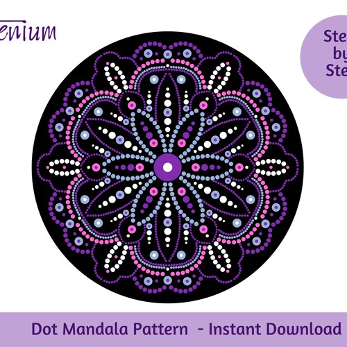 DOT MANDALA PATTERN 9 Digital Pattern Dot Art Guide - Etsy